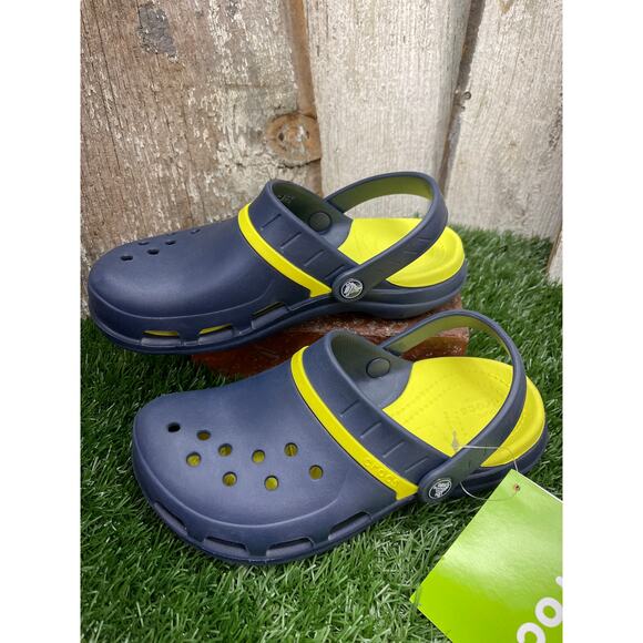 CROCS | Shoes | Crocs Modi Sport Clog Navy Tennis Ball Green Unisex ...